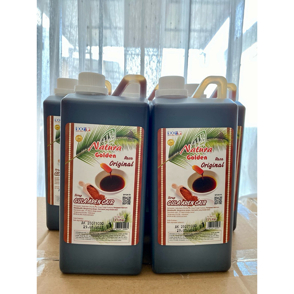 Jual Gula Aren Cair Natura golden 1 Liter Brown sugar | Shopee Indonesia