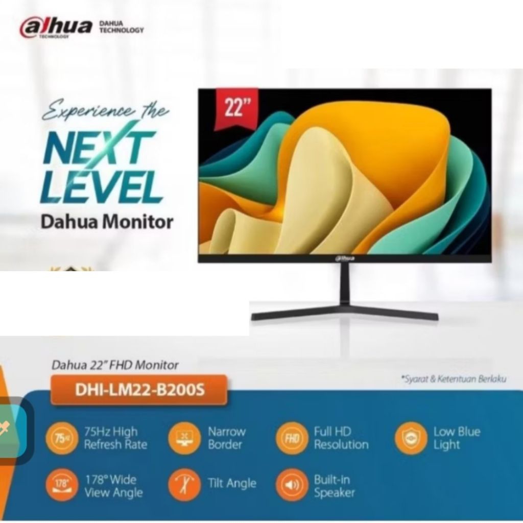 Jual Monitor Dahua LED 22 inc HDMI VGA LM22-B200S + SPEAKER Garansi 1 Thn | Shopee Indonesia