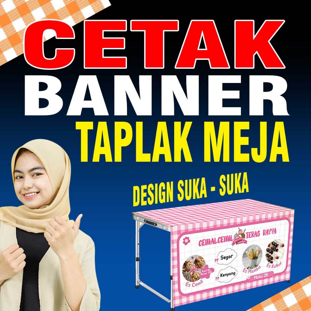 Jual Cetak Taplak Meja & Banner Custom Desain | Cepat | Murah | cocok ...
