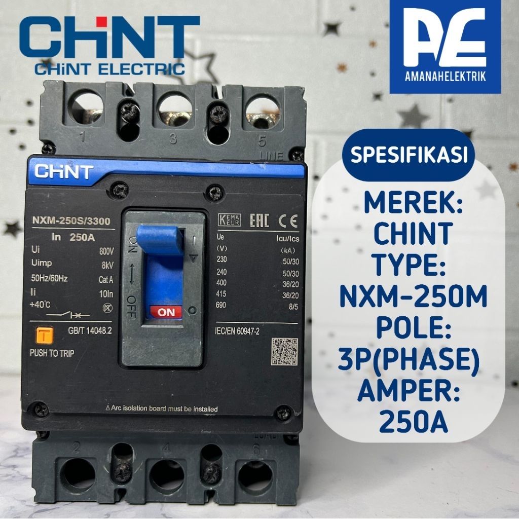Jual MCCB BREAKER CHINT NXM-250M 3PHASE 250A SECOND ORIGINAL | Shopee Indonesia