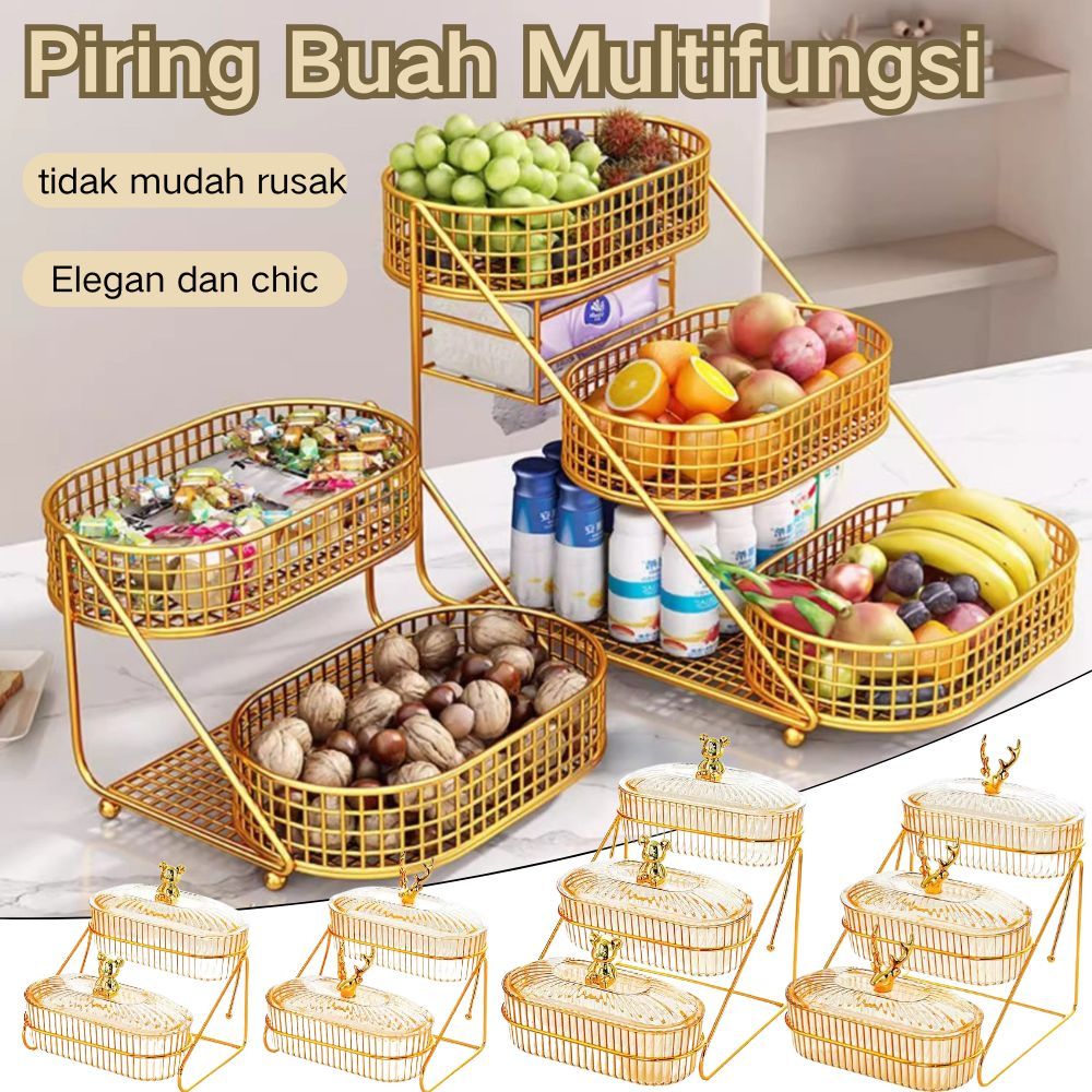 Jual Tempat Buah Snack Makanan Ringan Wadah Buah Dengan Tatakan 3 ...