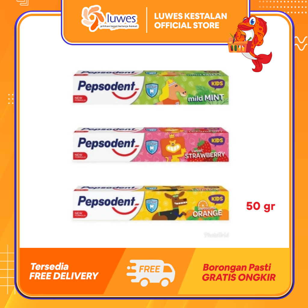 Jual Pepsodent Pasta Gigi Anak 50gr Orange / Strawberry / Mild Mind ...