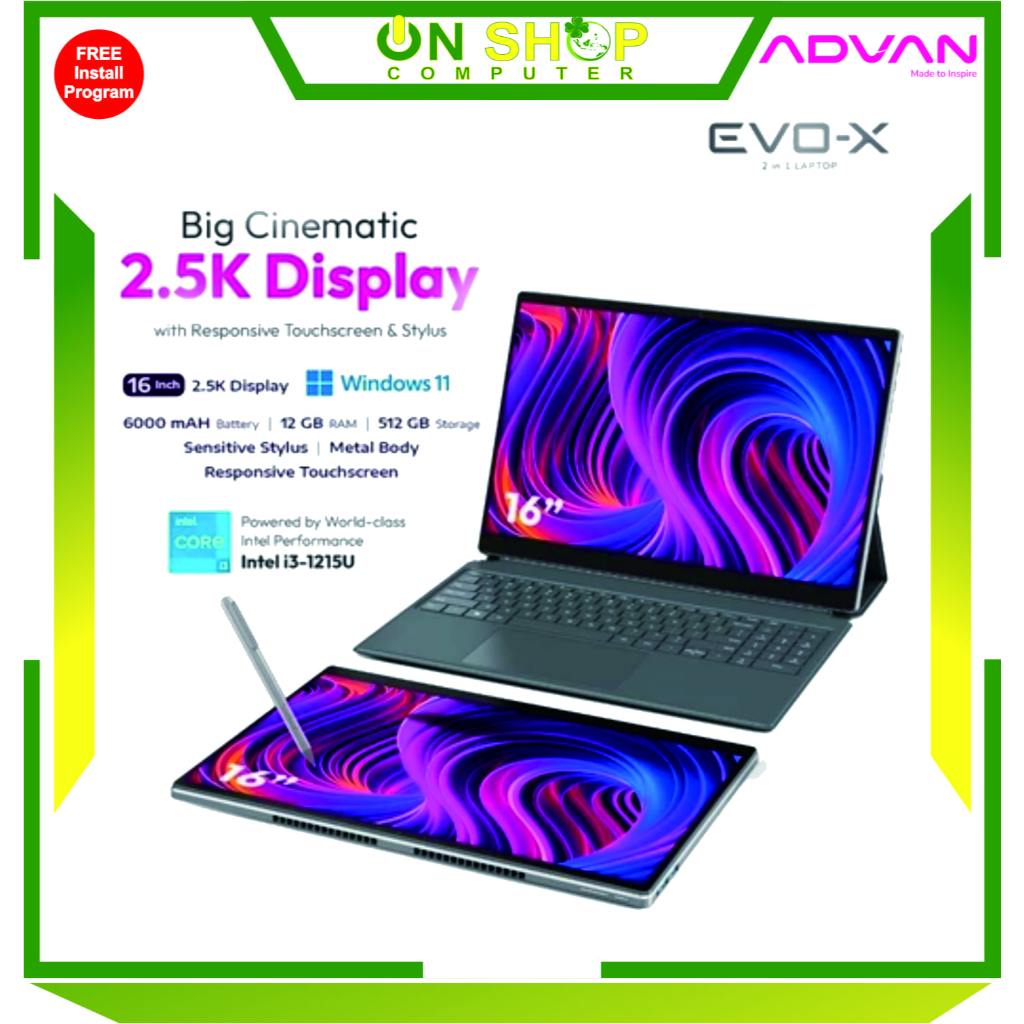 Jual Advan EVO X 16 2in1 Laptop Intel Core i3 1215U 12GB RAM 512GB SSD ...