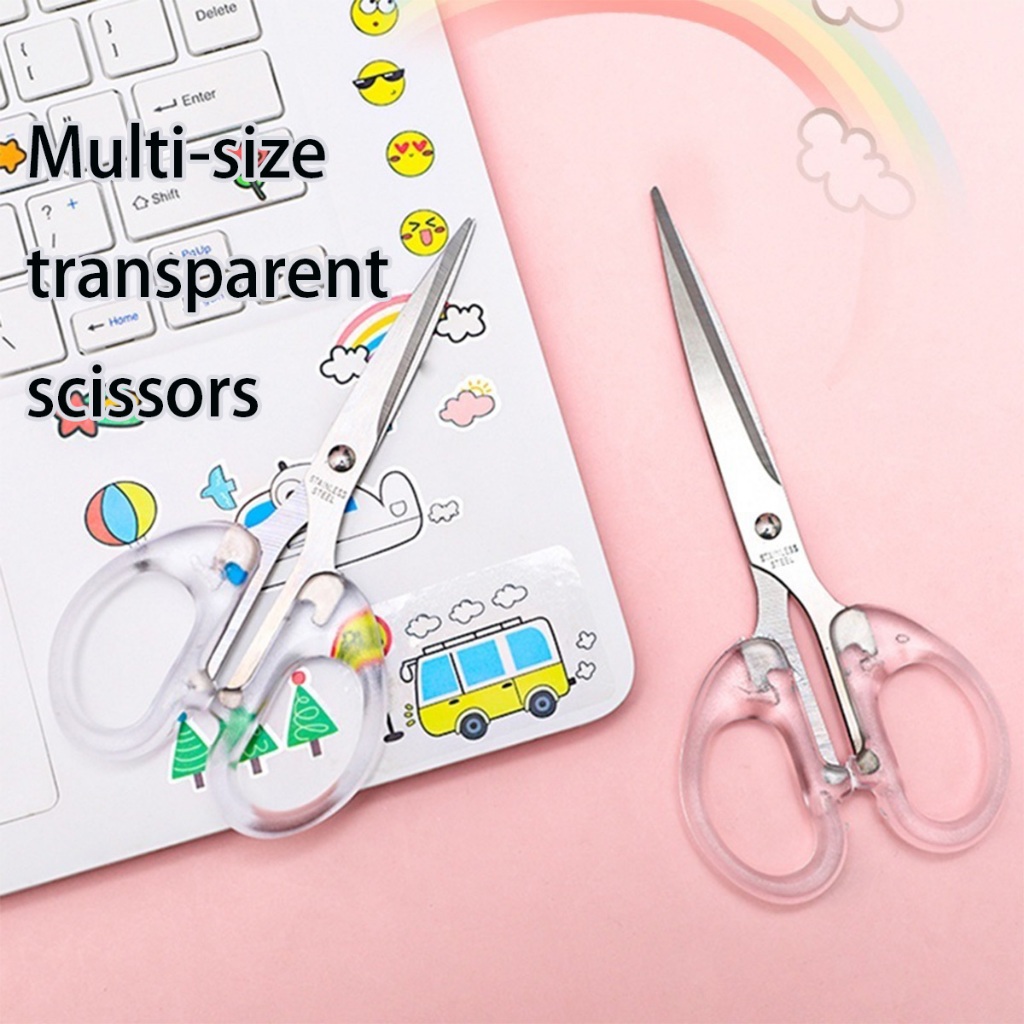 Jual Gunting kertas aesthetic Stainless Estetik Transparan Bening Putih ...