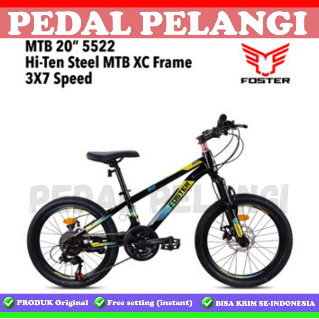 Jual Sepeda gunung Foster 5522 MTB 20 inch rem disc 21 speed by Pacific | Shopee Indonesia