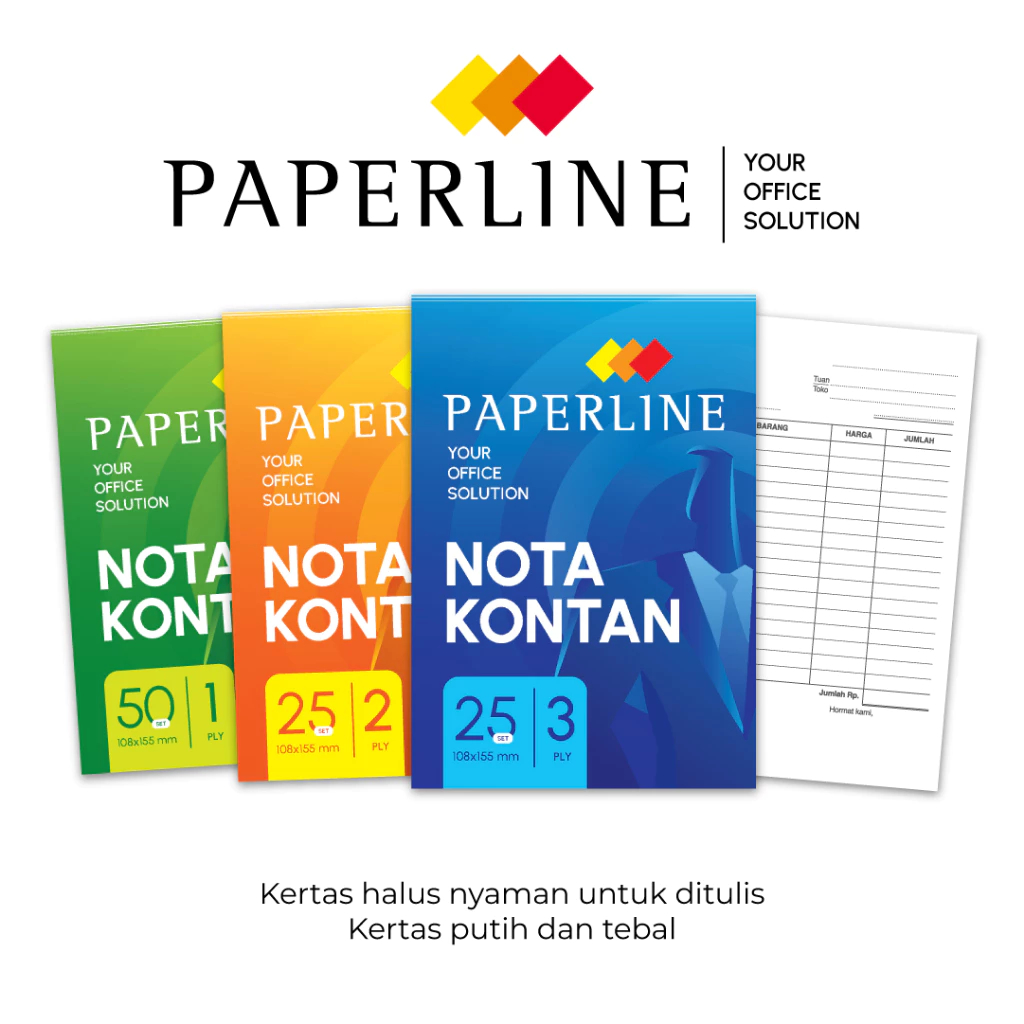 Jual 1PLY/2PLY/3PLY Paperline Nota Kontan K1 Kertas Putih Perforasi ...