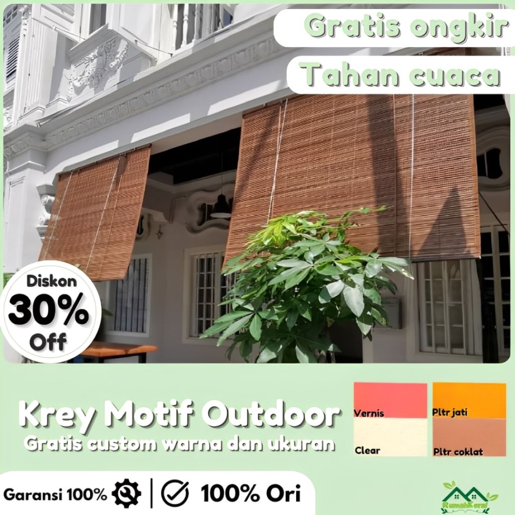 Jual Tirai Gulung Jendela Ukuran 60cm/70cm Bahan Bambu Sawit | Shopee ...