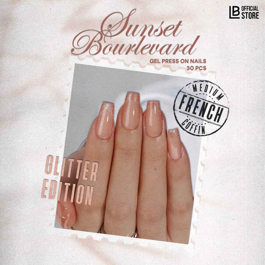 Jual LICENSED BADDIE - ‘SUNSET BLVD’ Press On Nails 30 pcs Kuku Palsu ...