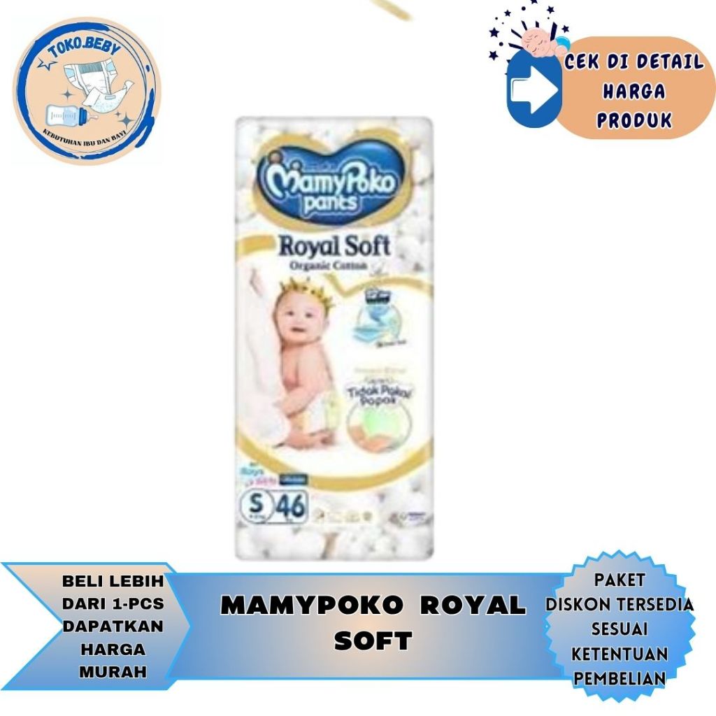 Jual Mamy Poko Pants Royal Soft BOY/GIRL/S46/M42/L34/XL30/XXL24/toko ...