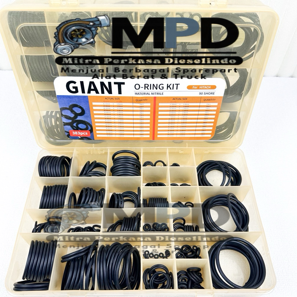 Jual Oring Kit Box Seal Kit Box NBR 90 Hitachi 383Pcs Merk GIANT ...