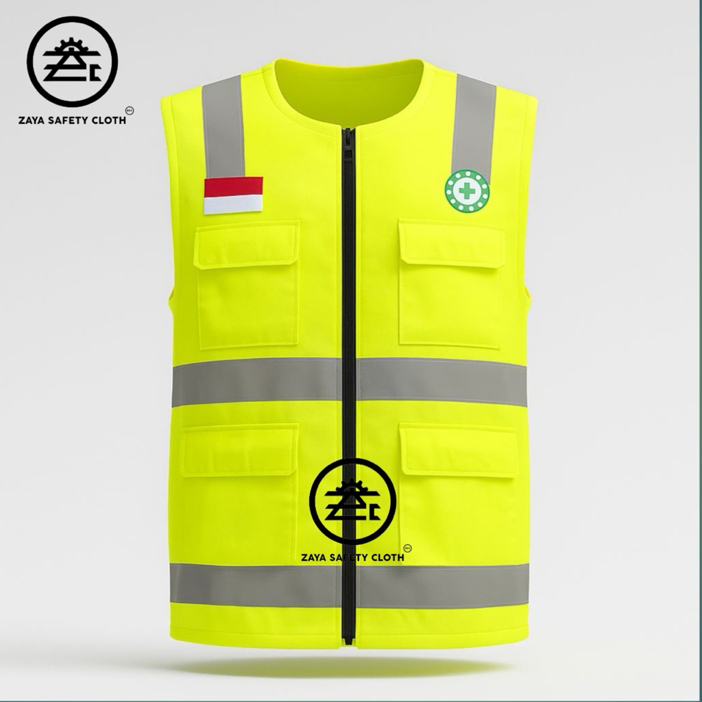 Jual rompi vest safety first/rompi k3/rompi lapangan/rompi proyek ...
