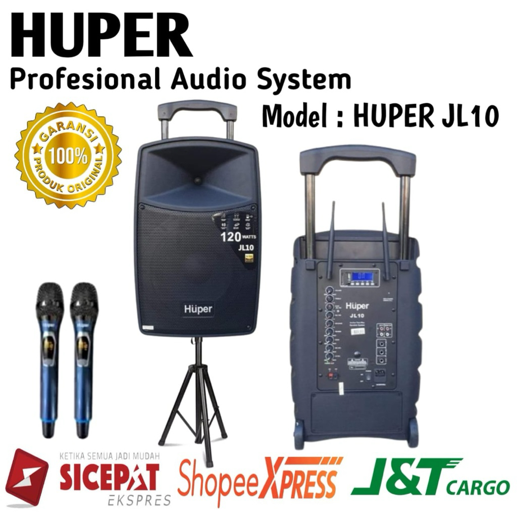 Jual Speaker Portable Huper JL10 Original Speaker 10inch Garansi resmi ...