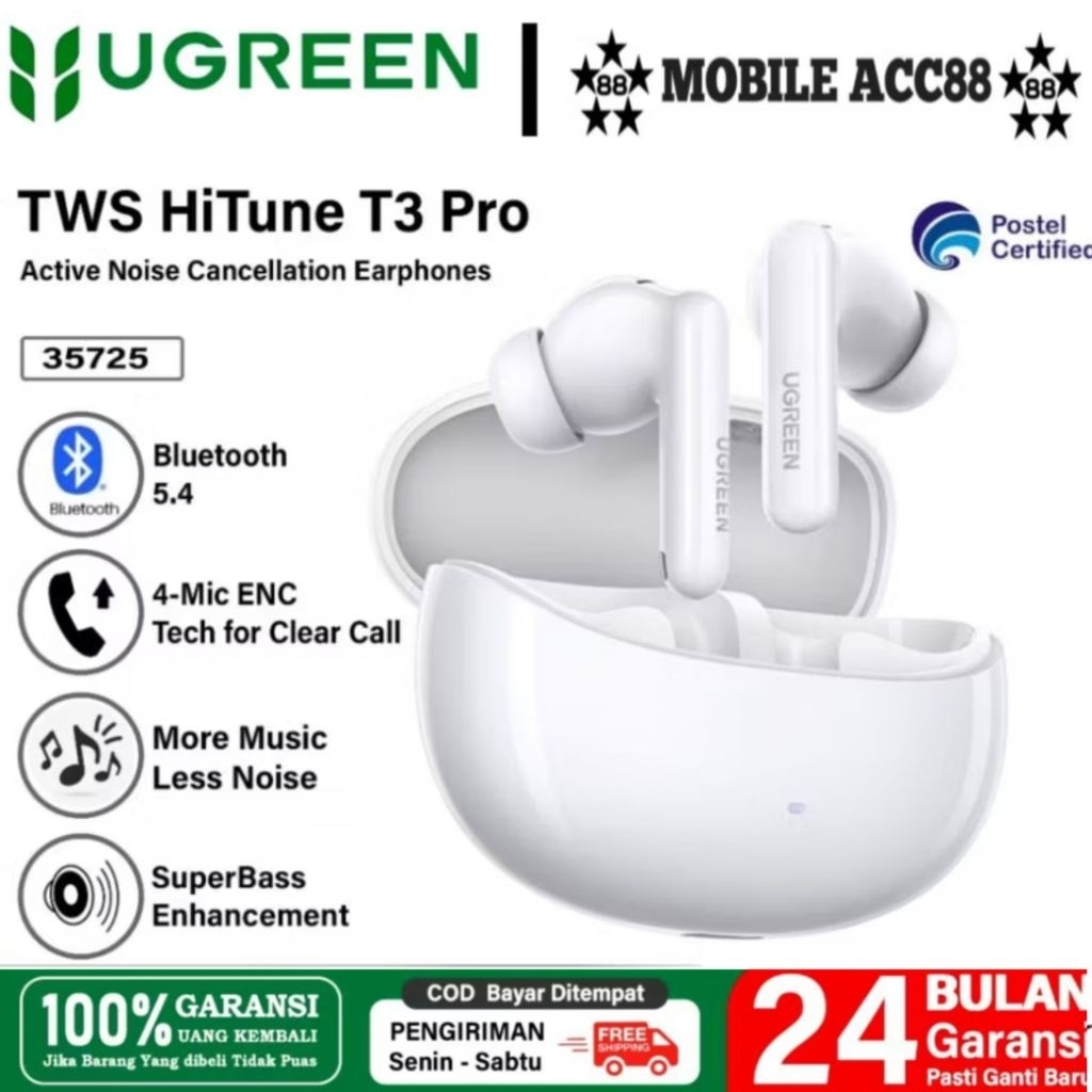 Jual UGREEN Premium HiTune T3 Pro Wireless Bluetooth Earphone ANC ...