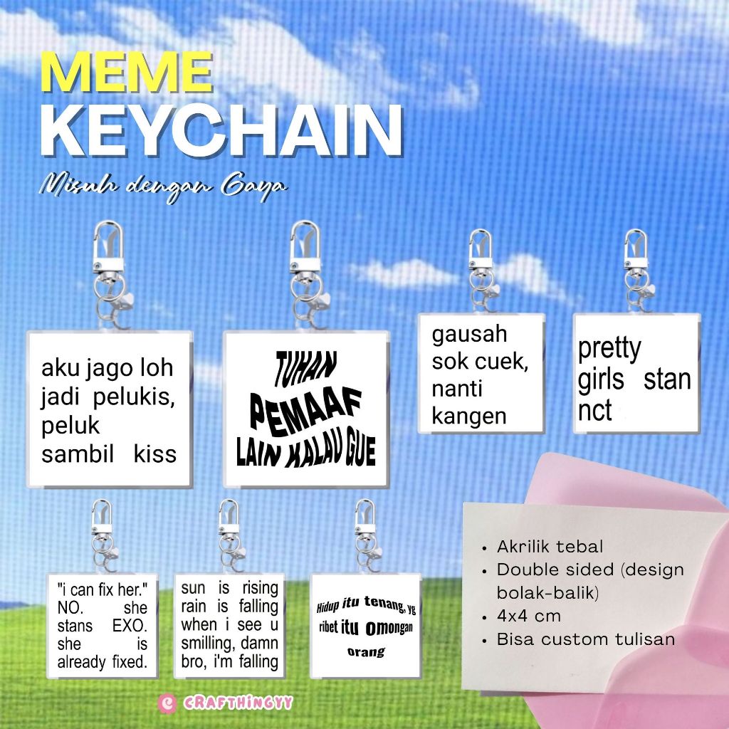 Jual Meme GenZ Sigma Keychain | Ganci Kata Kata Lucu Akrilik Photo ...