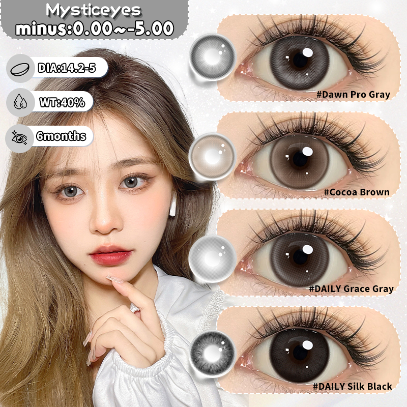 Jual Mysticeyes Softlens Minus 0.00 s/d -5.00 abu-abu coklat hitam seri ...