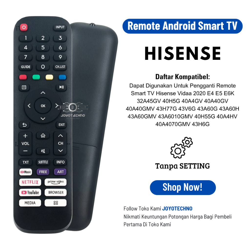 Jual Remote TV Hisense EN2A27 VIDAA OS– Universal Smart TV Netflix ...