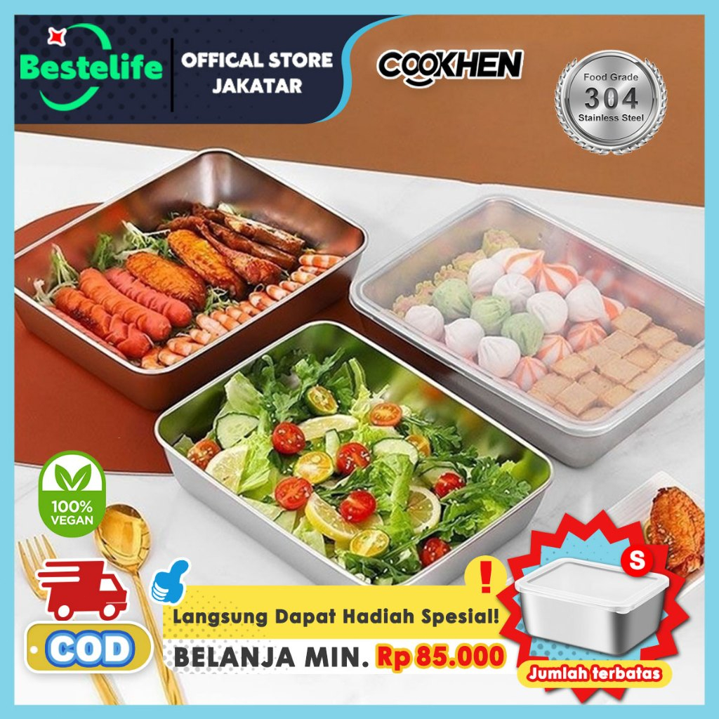 Jual 【Memberikan hadiah】Cookhen Stainless 304 Kotak Kontainer Makanan ...