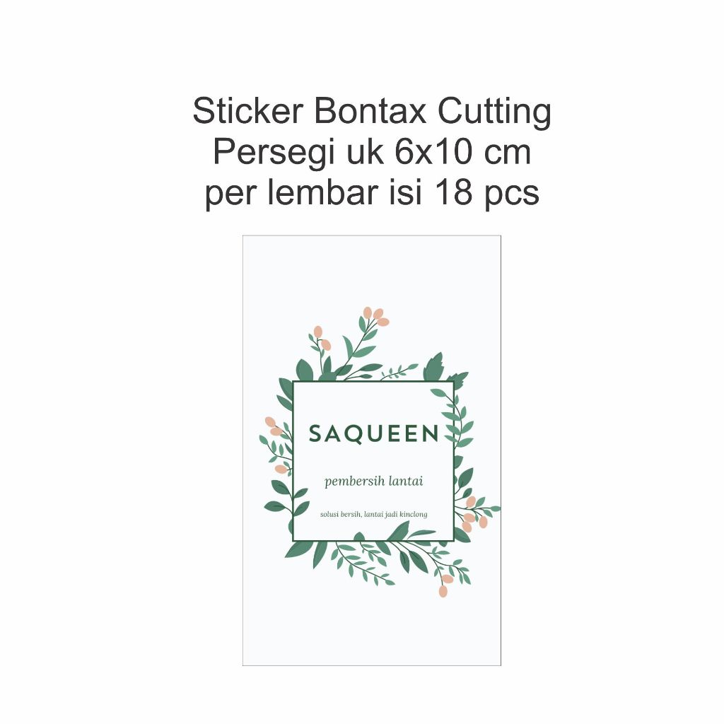 Jual Sticker Label untuk sabun pembersih lantai, bahan bontax, cutting ...