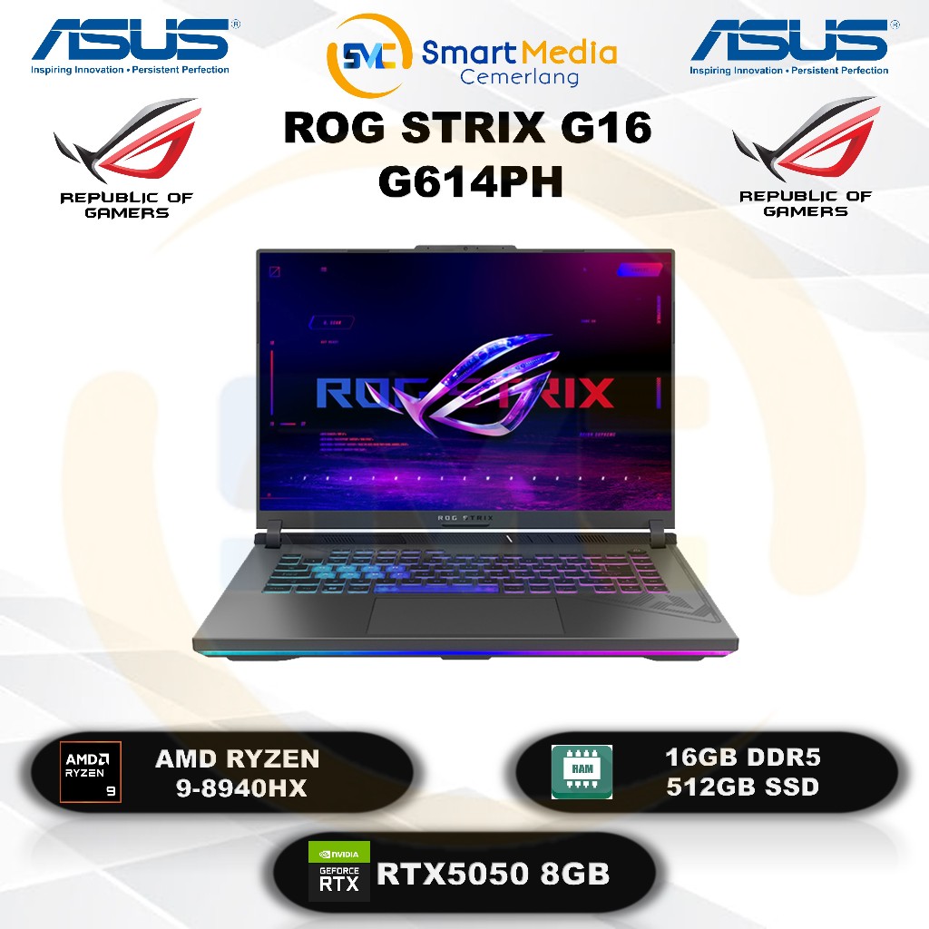 Jual ASUS Rog Strix G16 G614PH - Ryzen 9-8940HX - 16GB - 512GB ...