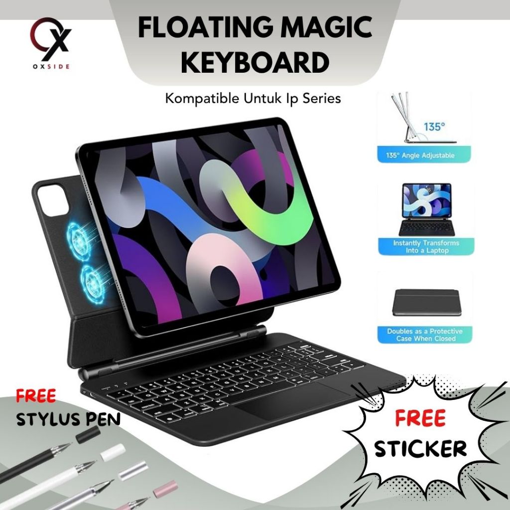 Jual Floating Magic Keyboard Ipad Gen 10th/ Air 4 5 6 Pro11" 360 ...