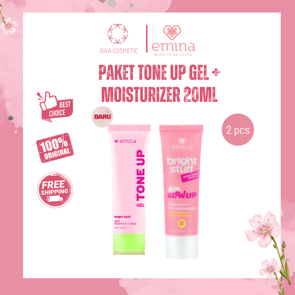 Jual DIVA - Emina PAKET Bright Stuff Tone Up Cream Gel 20ml ...
