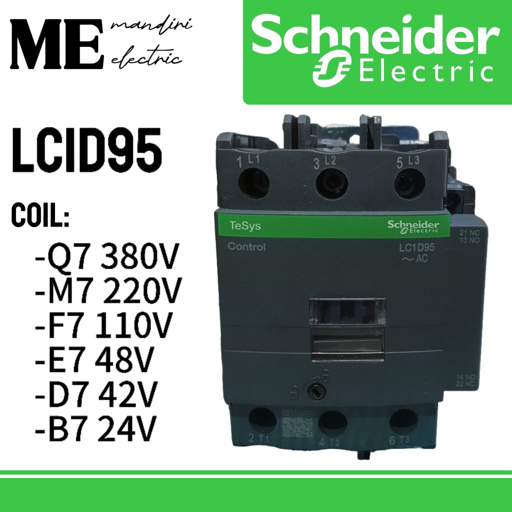 Jual kontaktor contactor LC1D95M7 220VAC 125A 3P original Schneider ...