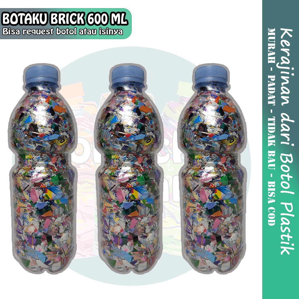 Jual Ekobrik Ecobrik Ekobrick 600 ml 200 gram Full Kerajinan Plastik ...