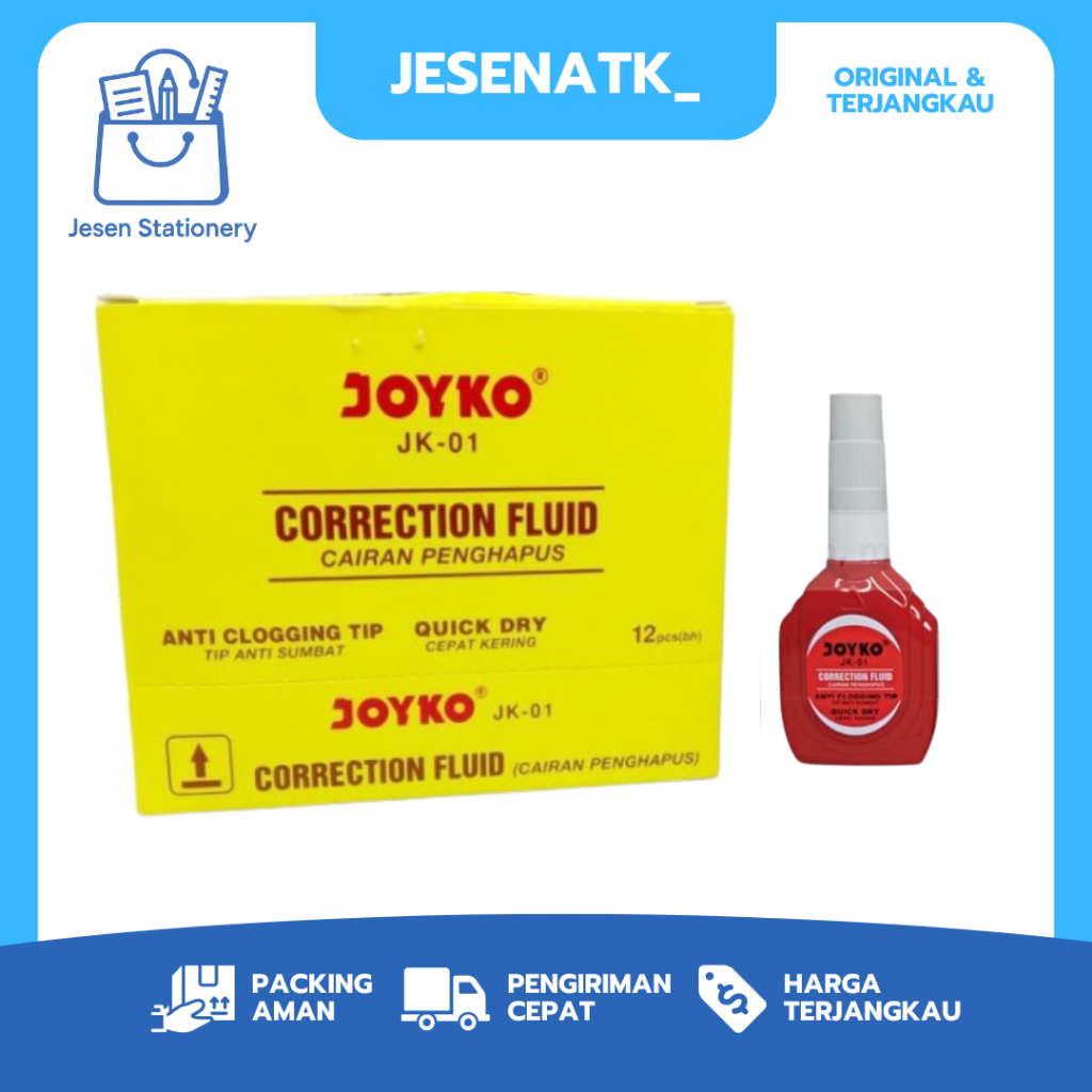 Jual Tipex Cair Joyko / Correction Fluid JK 01 Tip-x Botol Merah ...