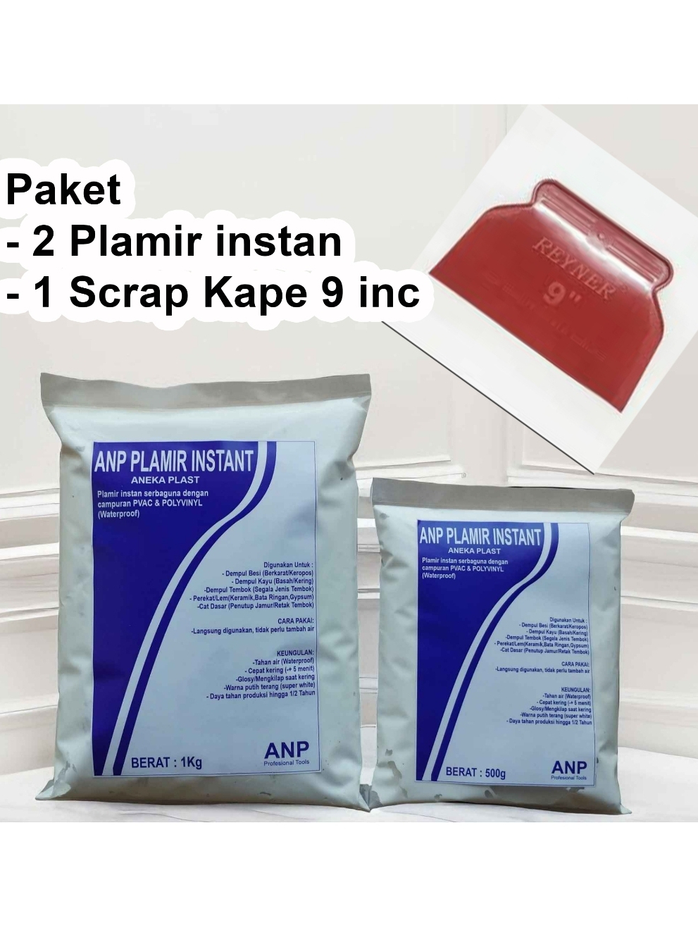 Jual Paket Scrap Kapi 2 Plamir Instan Serbanguna Tembok Dinding Plafon ...