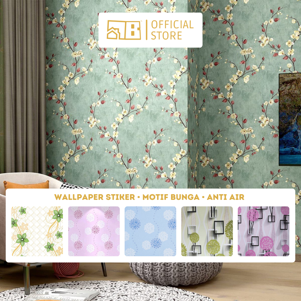 Jual (17 Motif) Wallpaper Sticker Motif Bunga Dekoratif Mudah di pasang ...