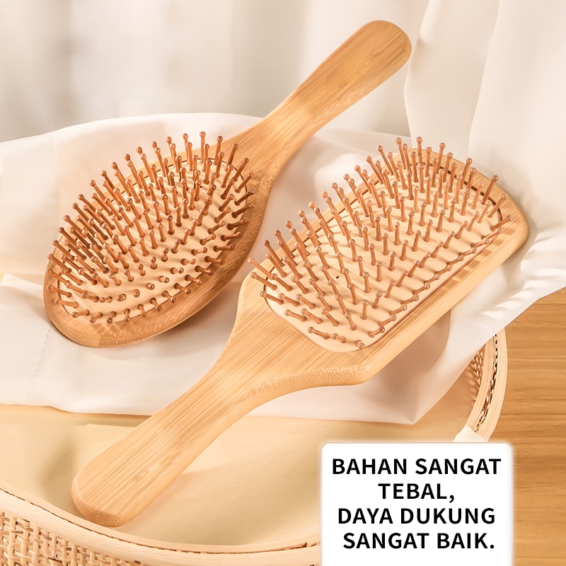 Jual GYT Sisir Rambut kayu Wanita Hair Brush Massage Comb Anti-static ...