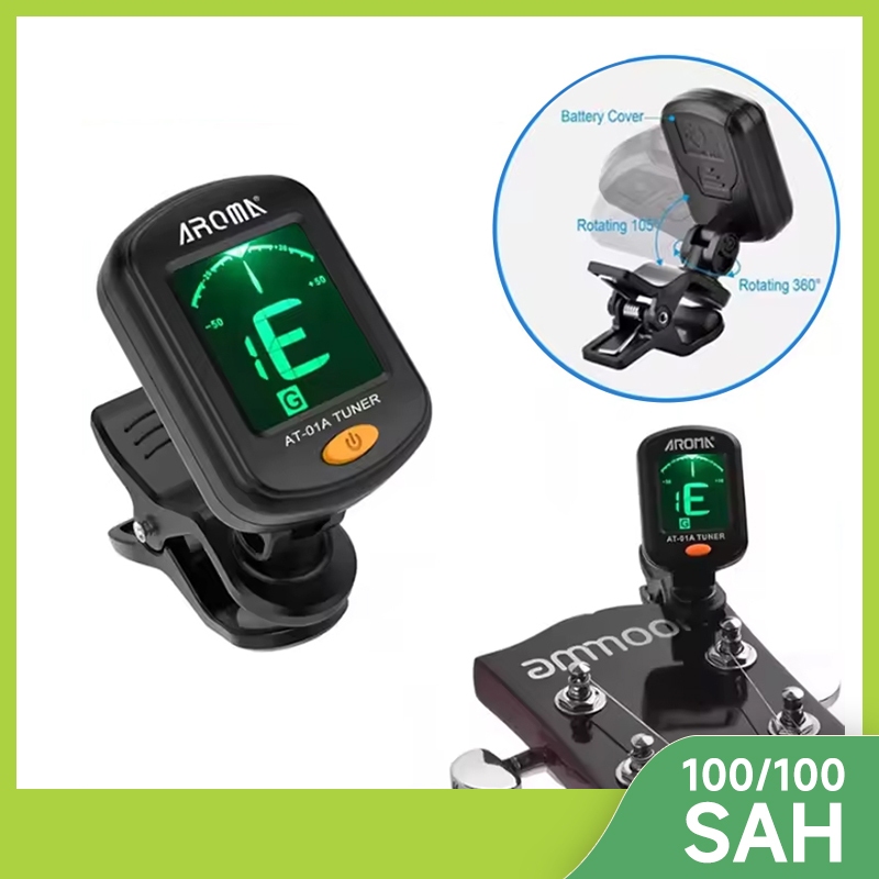 Jual Aroma Tuner Gitar AT-01A Tuner Lipat dan Putar yang Dapat Ditanam ...