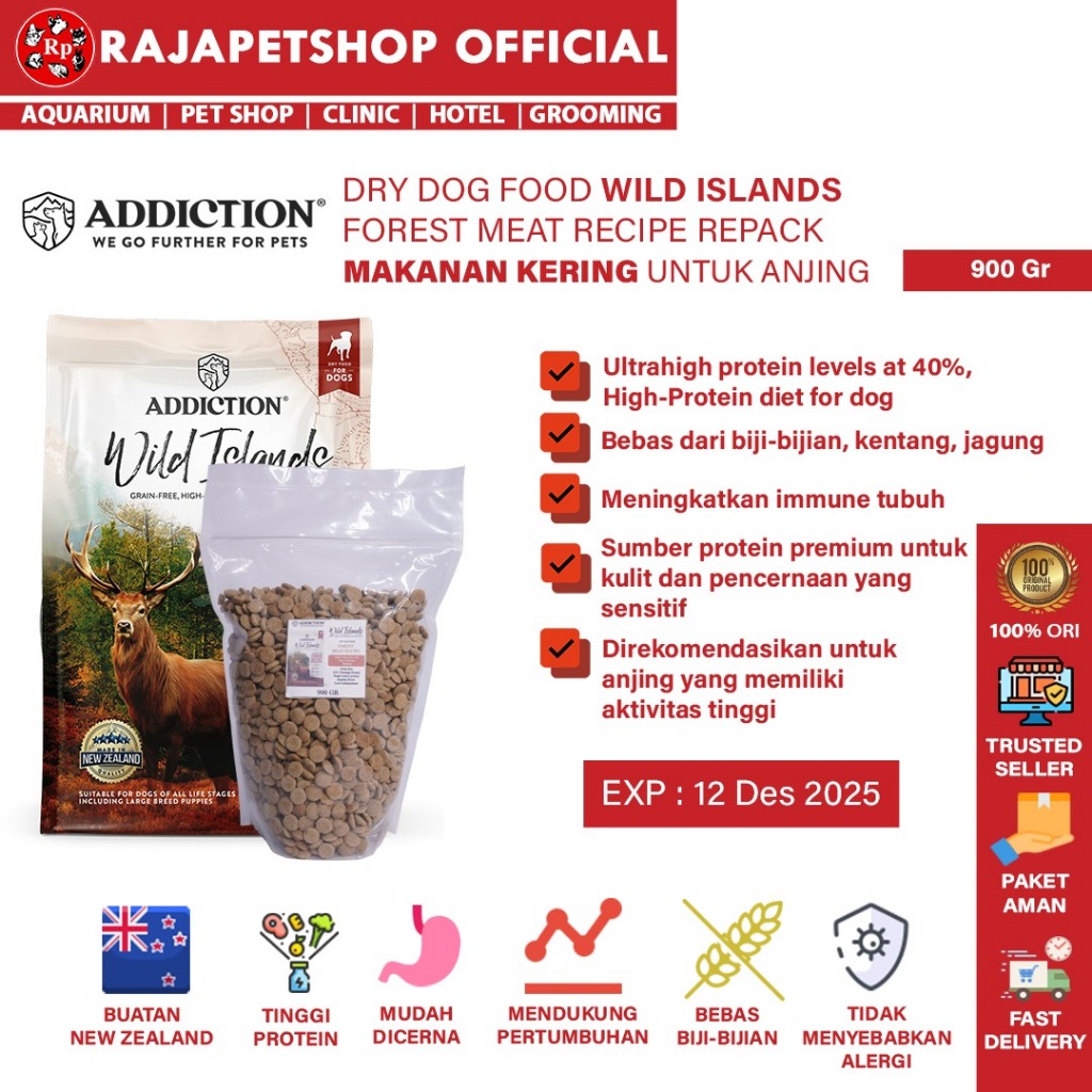 Jual (PAKAN) ADDICTION DRY DOG FOOD WILD ISLANDS FOREST MEAT 900 G ...