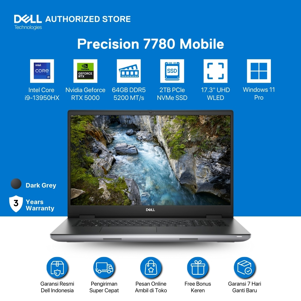 Jual Dell Mobile Precision 7780 [Ci9-13950HX-64-2T-RTX 5000-W11P-OHB ...