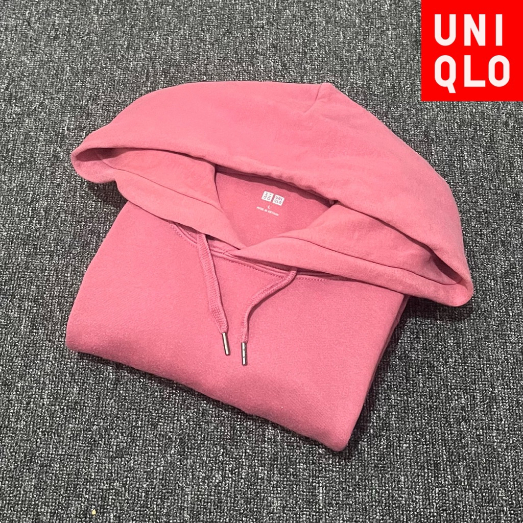 Jual Uniqlo Hoodie Basic Pink (L) | Shopee Indonesia