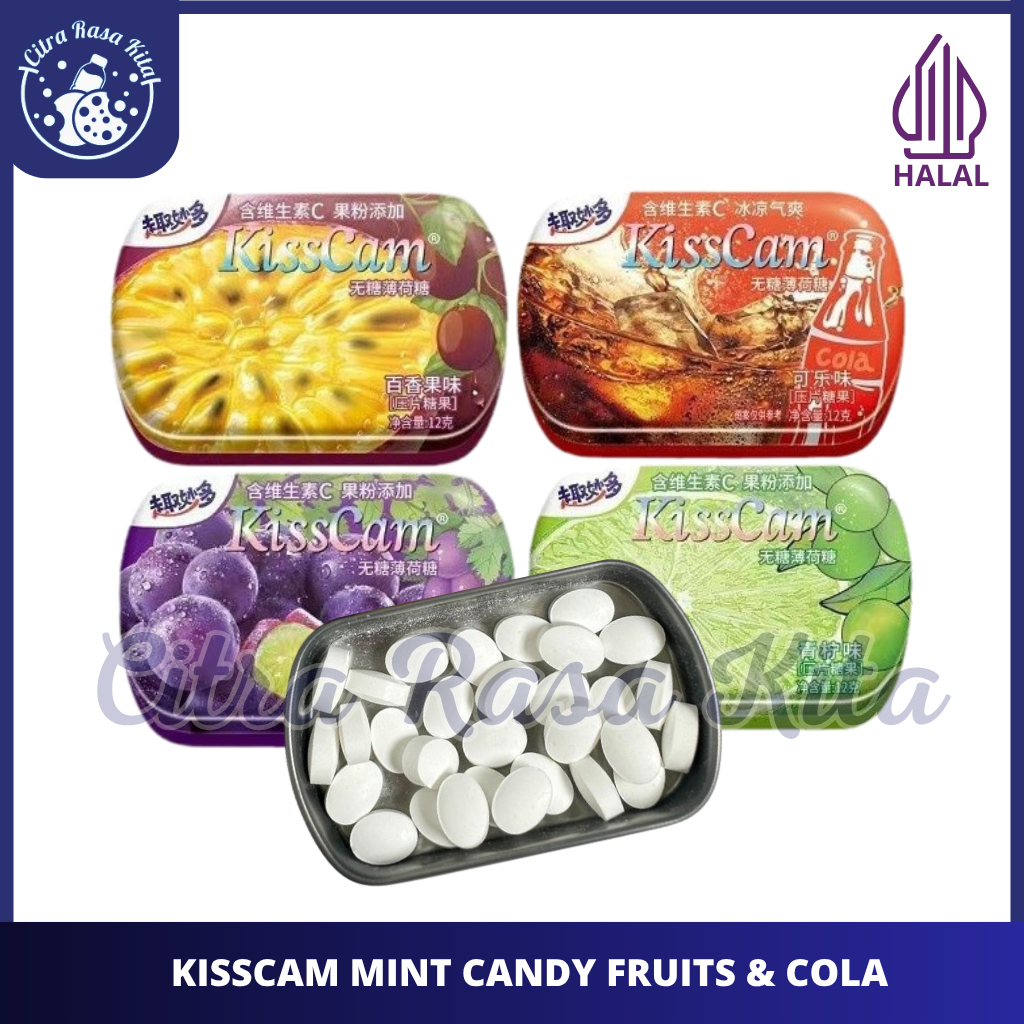 Jual KissCam Permen Mint Segar Rasa Aneka Buah Dan Cola 12g | Shopee ...
