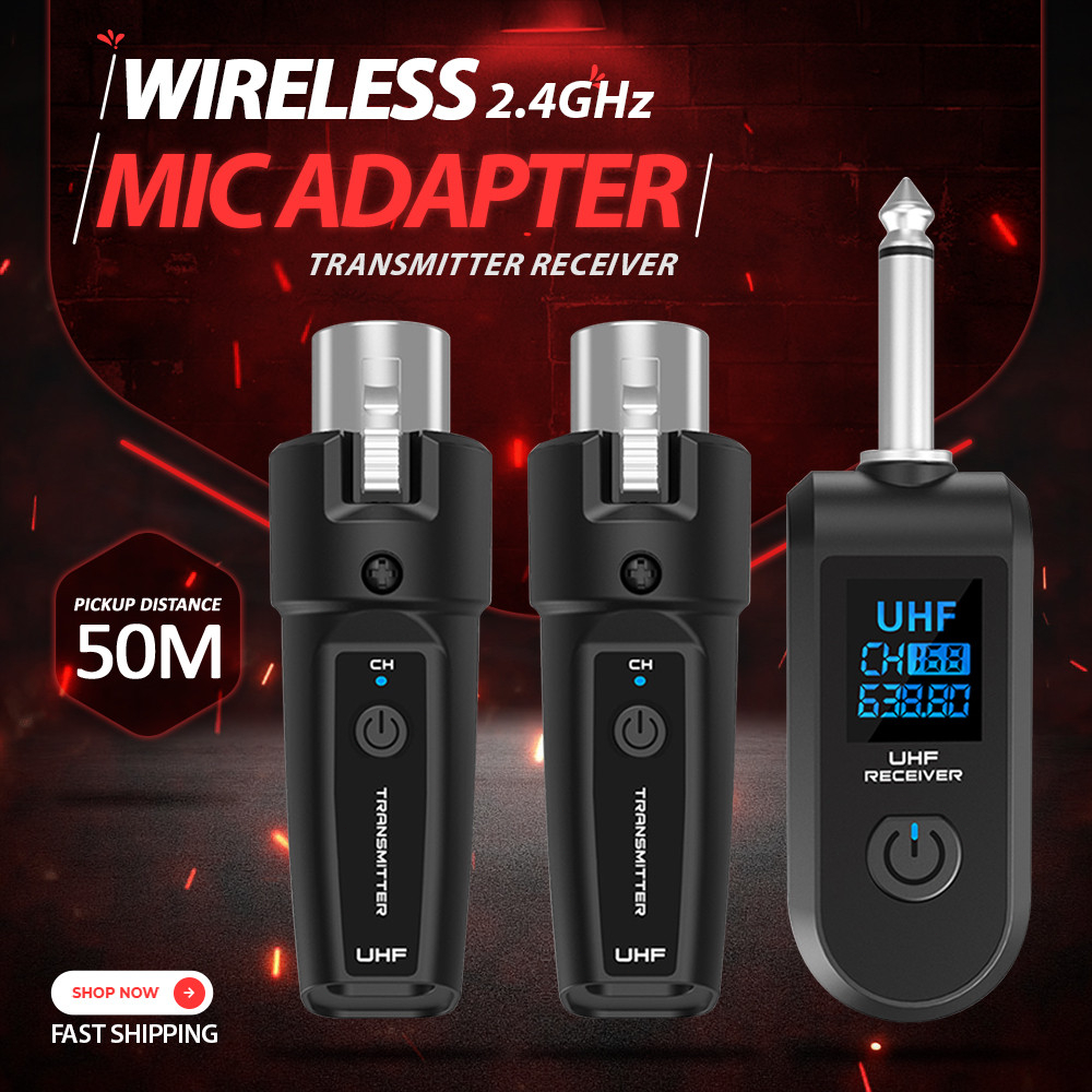 Jual 2.4G UHF XLR Adapter System Wireless Microphone Transmitter ...