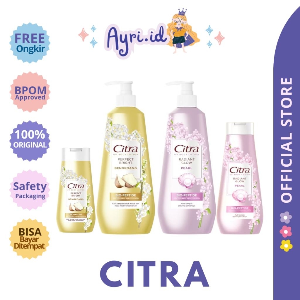 Jual CITRA UV BODY LOTION PERFECT BRIGHT RADIANT GLOW 380ML/210ML/110ML Bengkoang Pearl Kemasan ...
