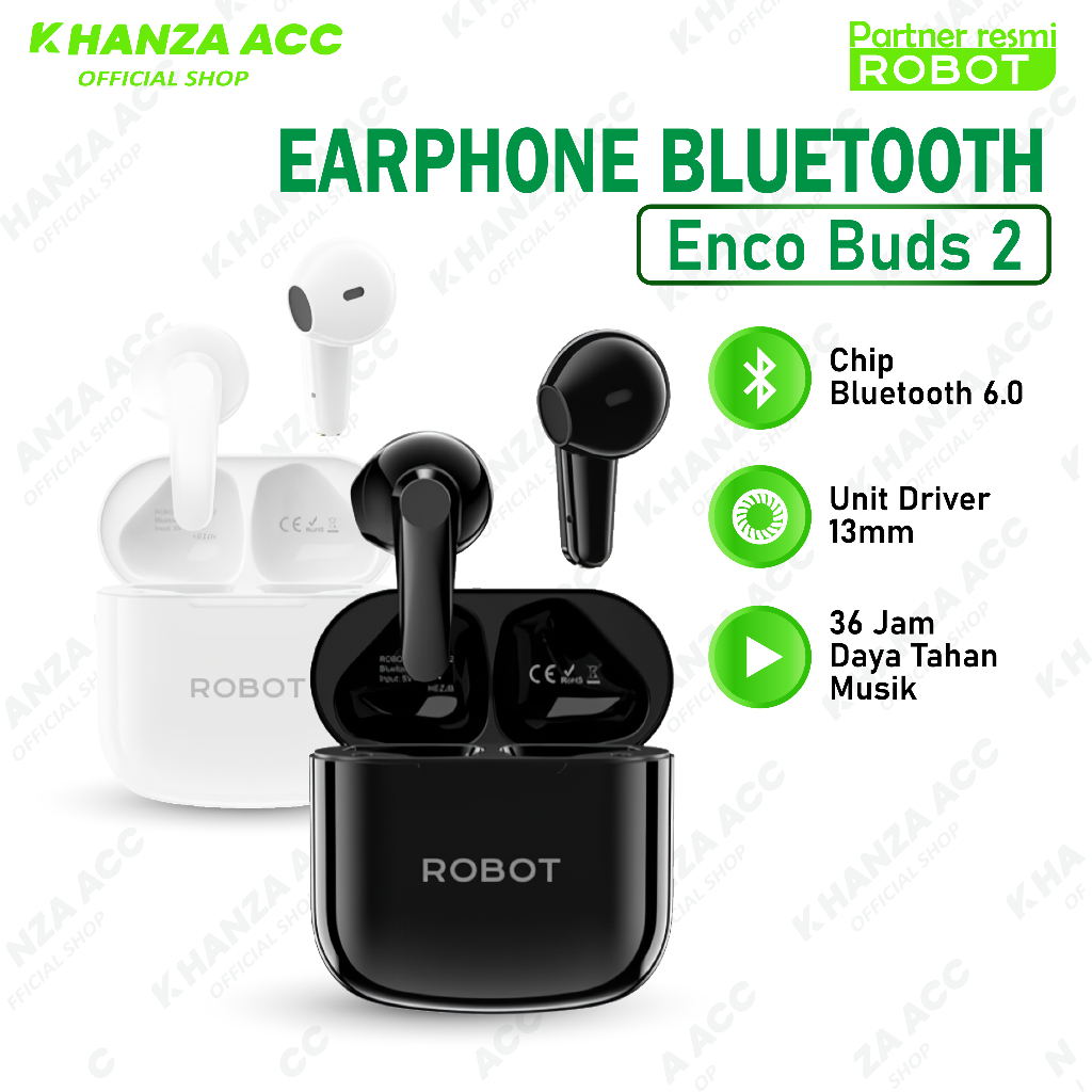 Jual ROBOT ENCOBUDS 2 Earphone Bluetooth 6.0 Ultra Bass Sound TWS ...