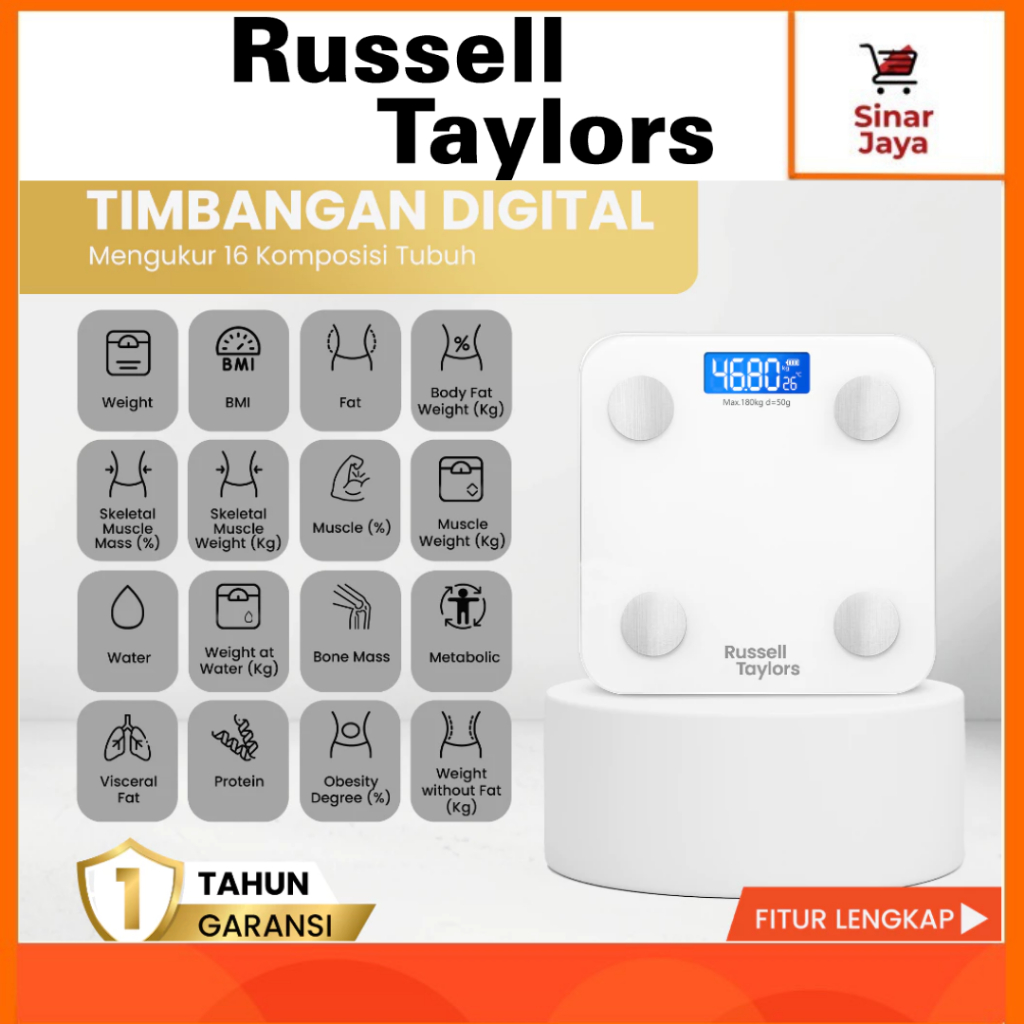 Jual RUSSELL TAYLORS BWS 10 Body Scale / Timbangan Badan Digital Layar ...