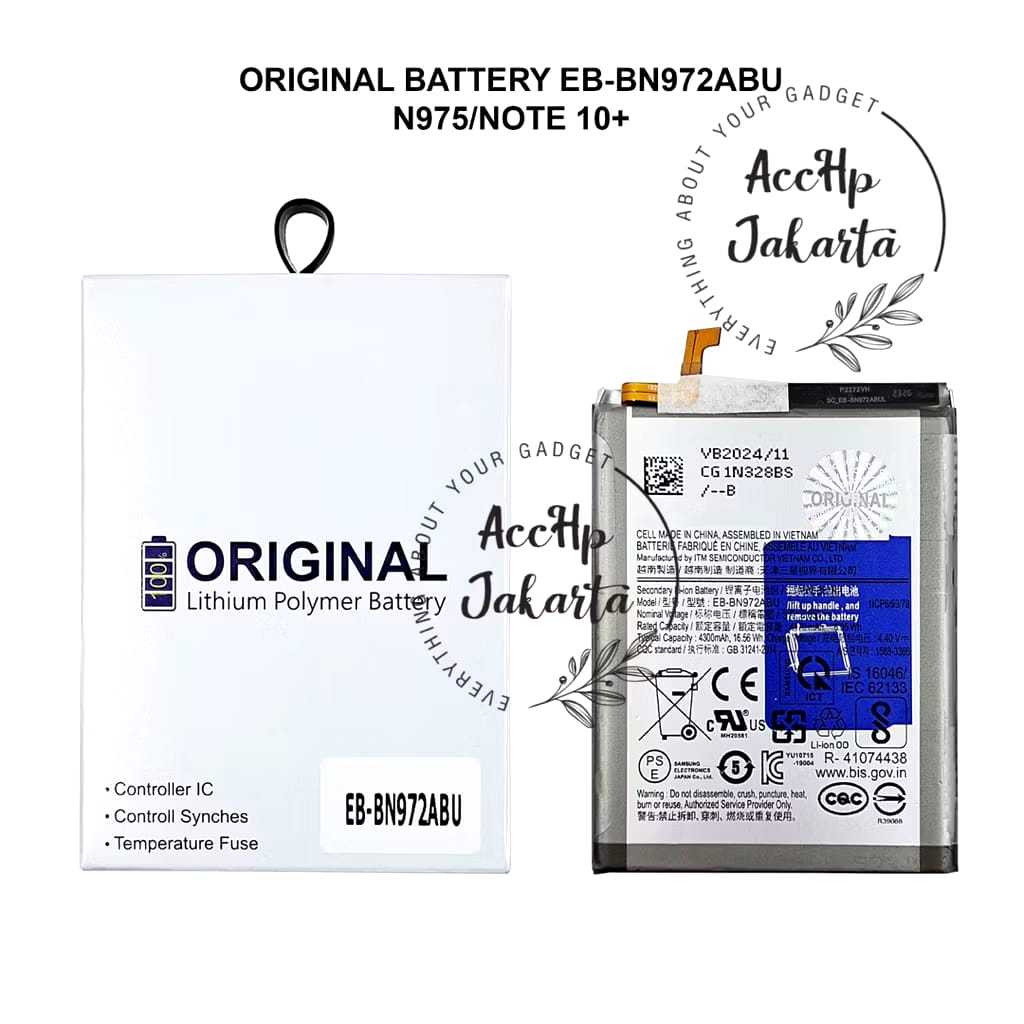 Jual Baterai Batre Samsung N975 Note 10+ EB-BN972ABU Batrai Battery Note 10 Plus Ori 100% ...