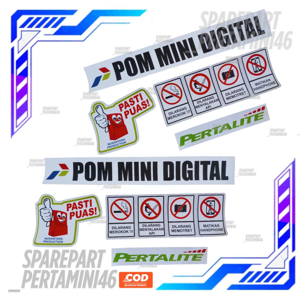 Jual Stiker Set 1 Nozzle Pertalite Pom Mini Pertamini Digital | Shopee ...