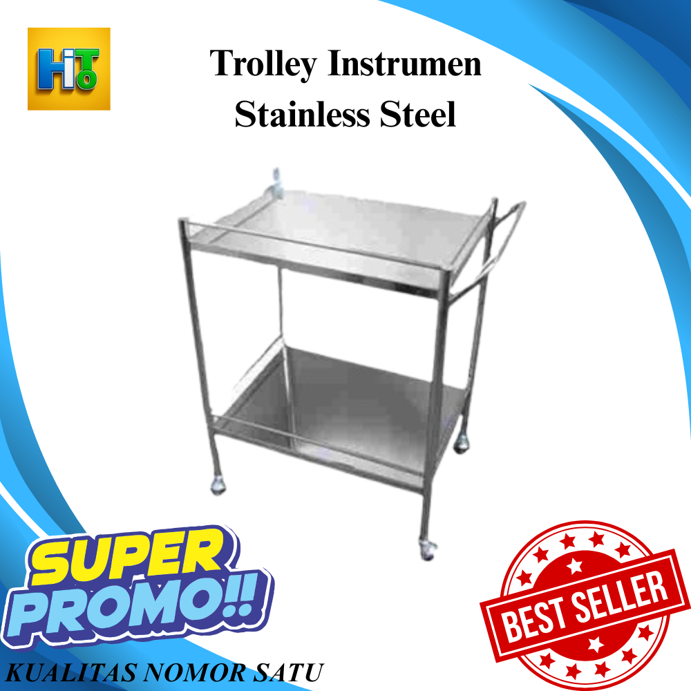 Jual Trolley Instrumen / Troli Obat / Troli Rumah Sakit Stainless Steel ...