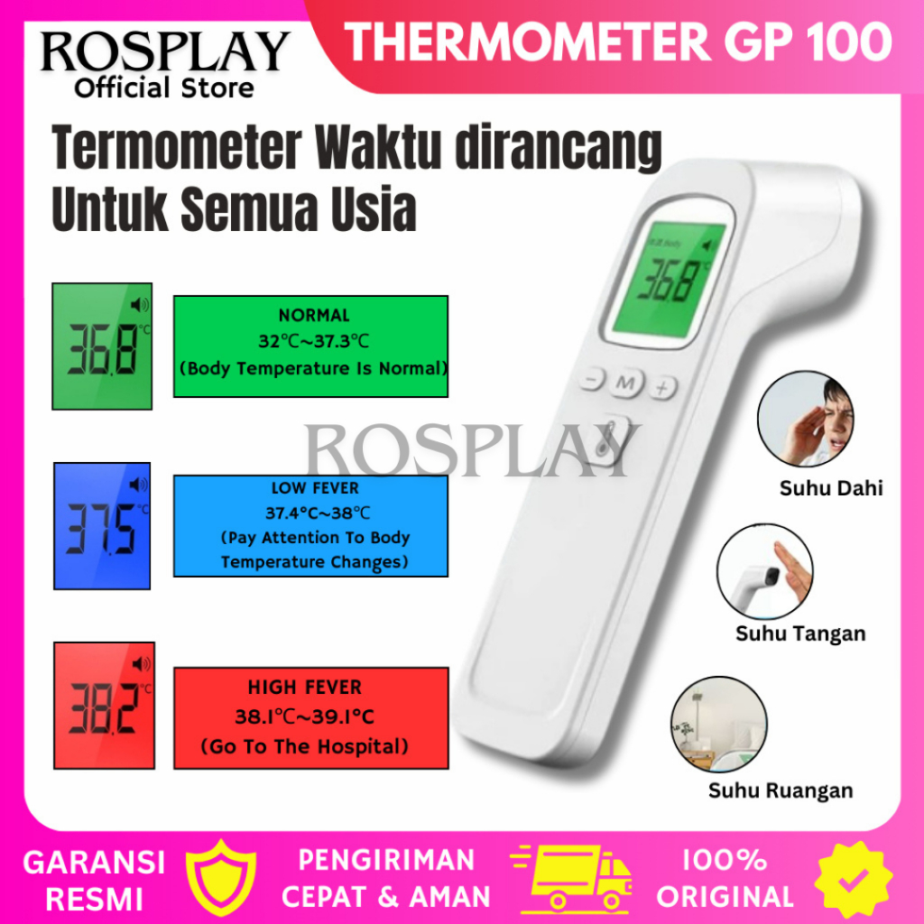 Jual THERMOMETER digital infrared GP 100 tembak Termometer badan Ukur ...