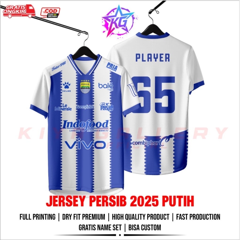 Jual JERSEY BAJU PERSIB 2025 PUTIH FULL PRINTING GRATIS NAMA DAN NOMOR ...