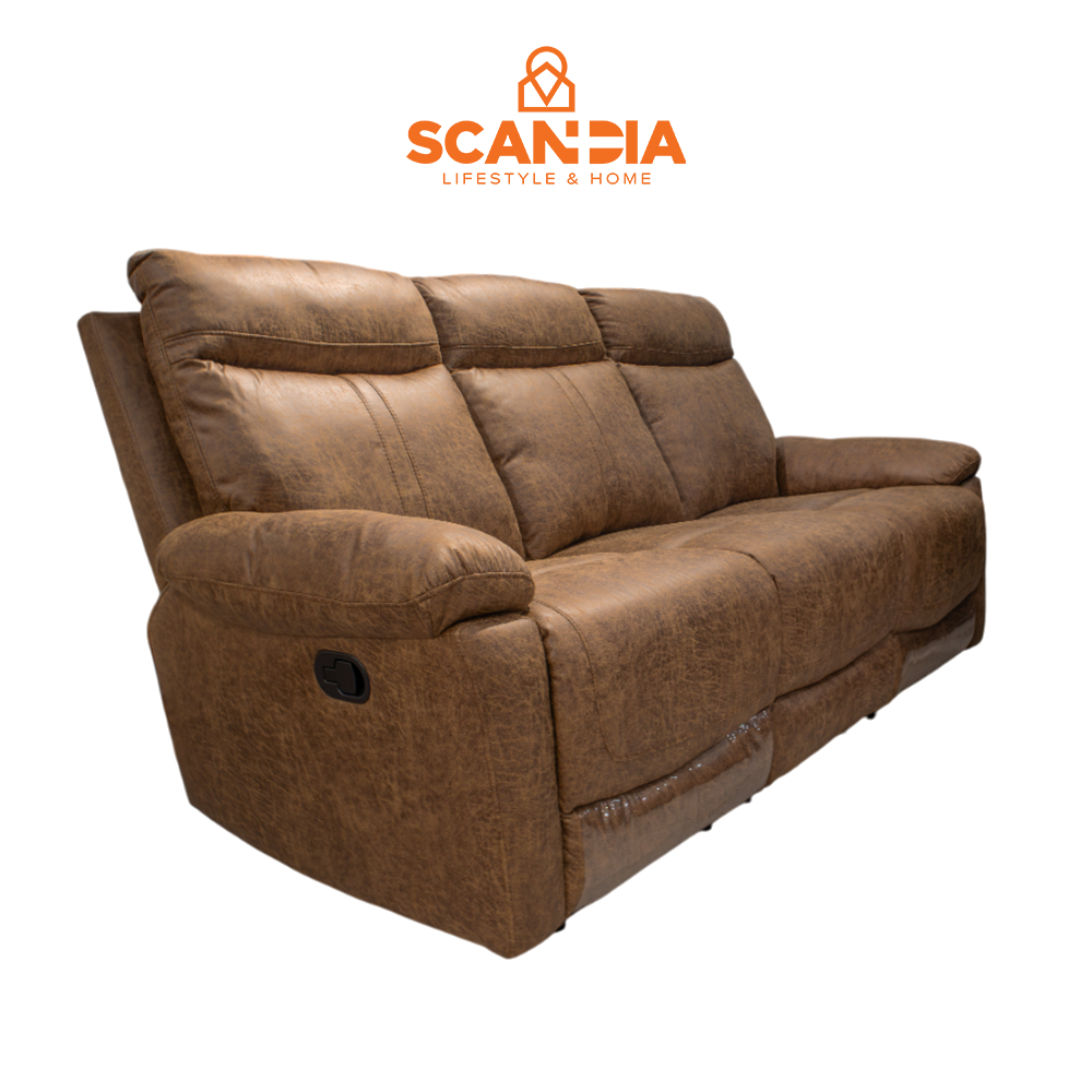 Jual SCANDIA Brun Sofa Recliner 3 Seater 196x93x100Cm Chocolate - Kursi ...