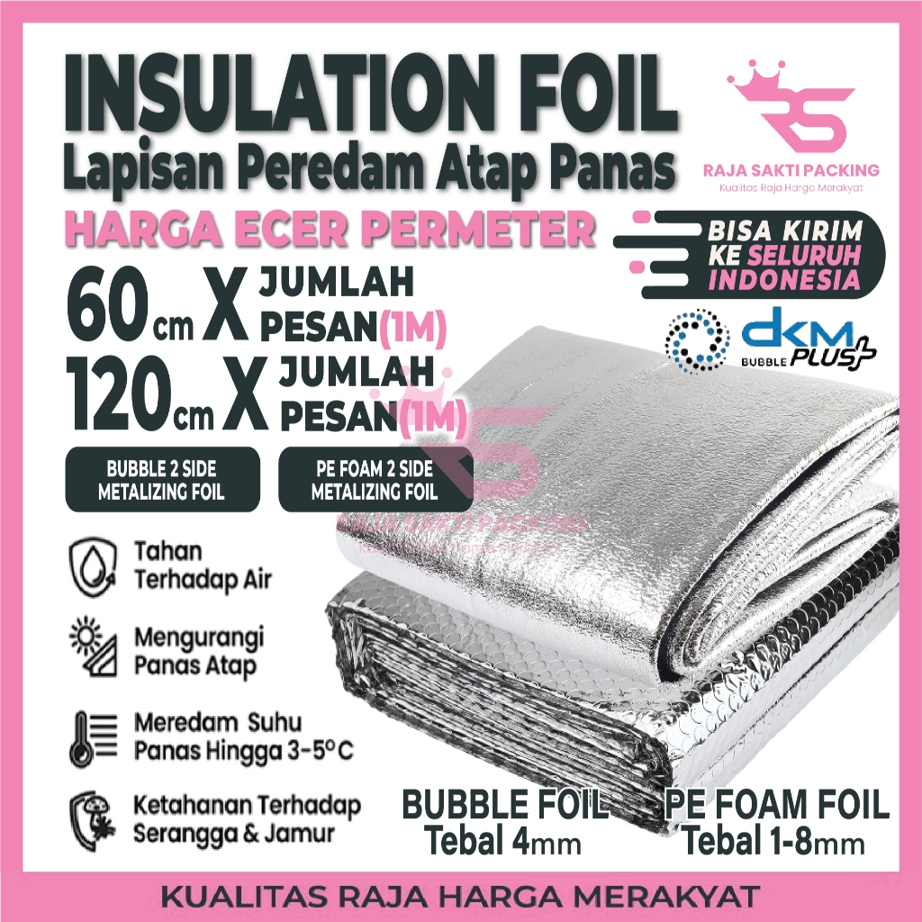 Jual Lapisan Peredam Panas Atap Rumah DKM Harga Ecer Per-meter / Bubble ...
