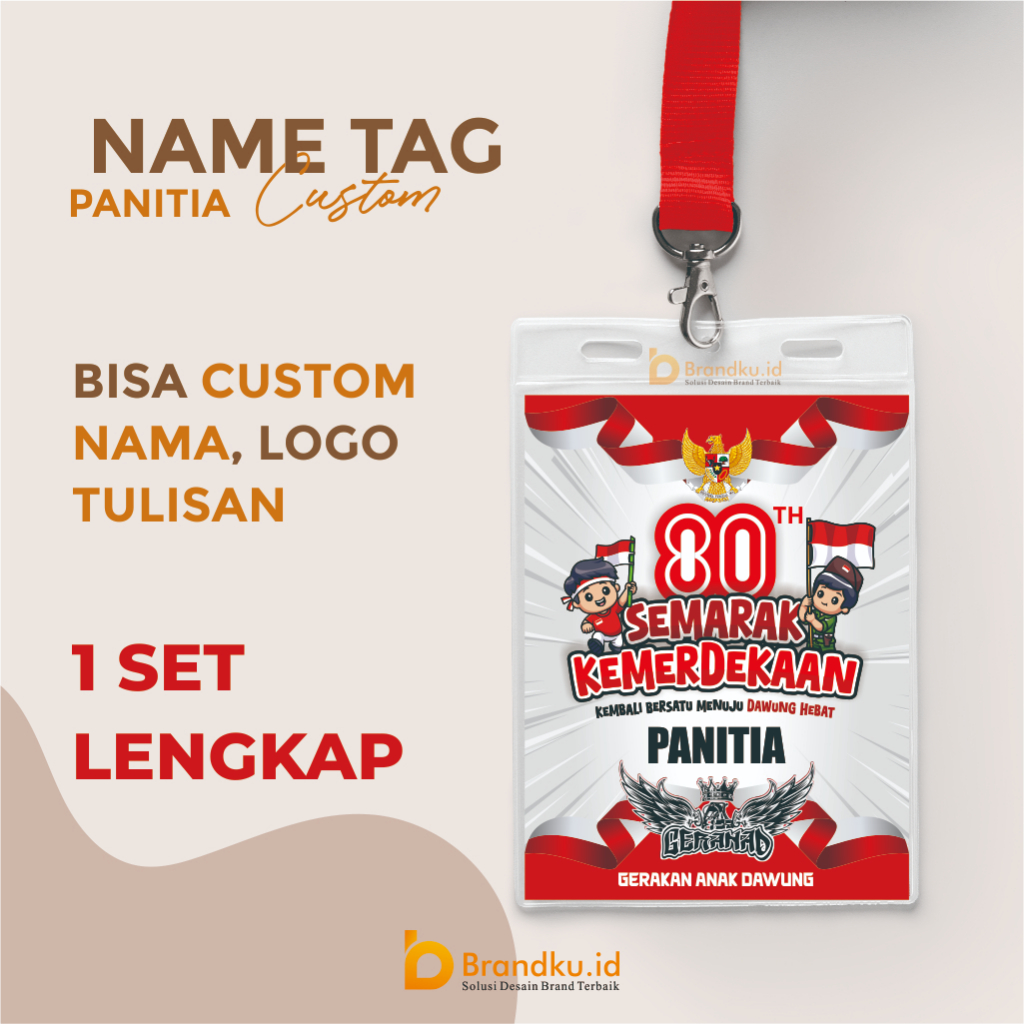 Jual Name Tag Panitia 1 Set Lengkap ID Card Panitia Lomba 17 Agustus ...