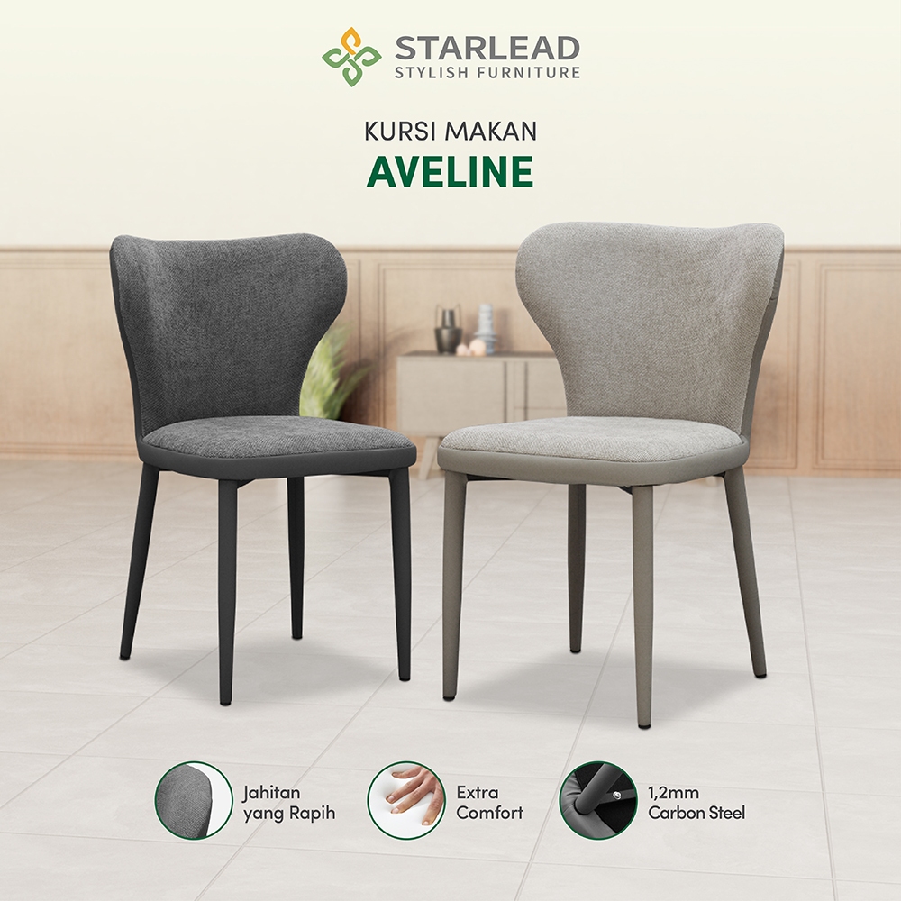 Jual STARLEAD Kursi Makan Kain Fabric Aveline - Dining Chair | Shopee ...