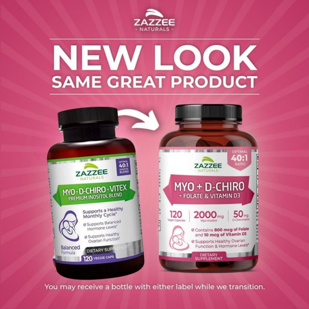 Jual Zazzee Myo-Inositol + D-Chiro Ratio 40 : 1 + 500 Mg Vitex 120 ...